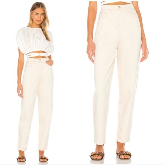 WeWoreWhat | Jeans | Weworewhat Size 27 Cream Dani Boyfriend Jeans ...